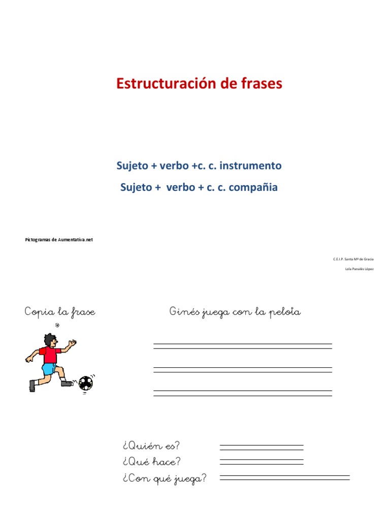 Sujeto Verbo CC Instrumento o CC Compañia | PDF