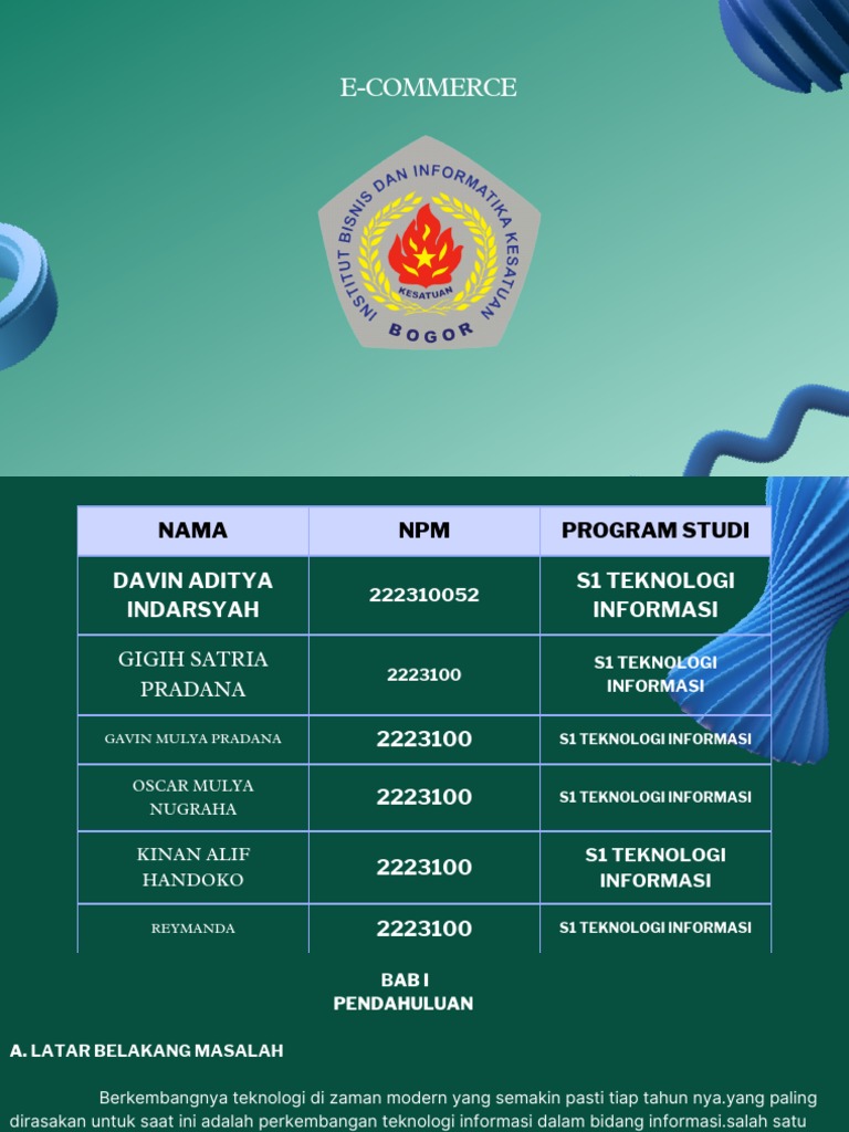 E-Commerce Present 1 | PDF | Bisnis | Pengelolaan Keuangan & Uang