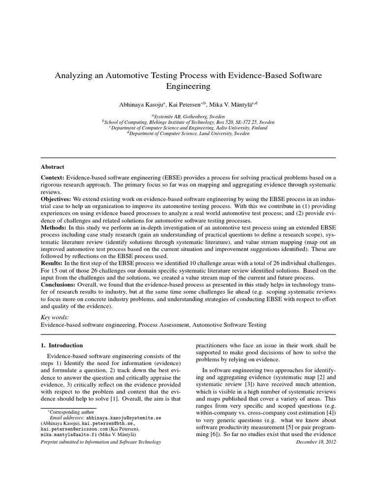 Automotive Lean Paper | PDF | Software Testing | Evidence Based Medicine