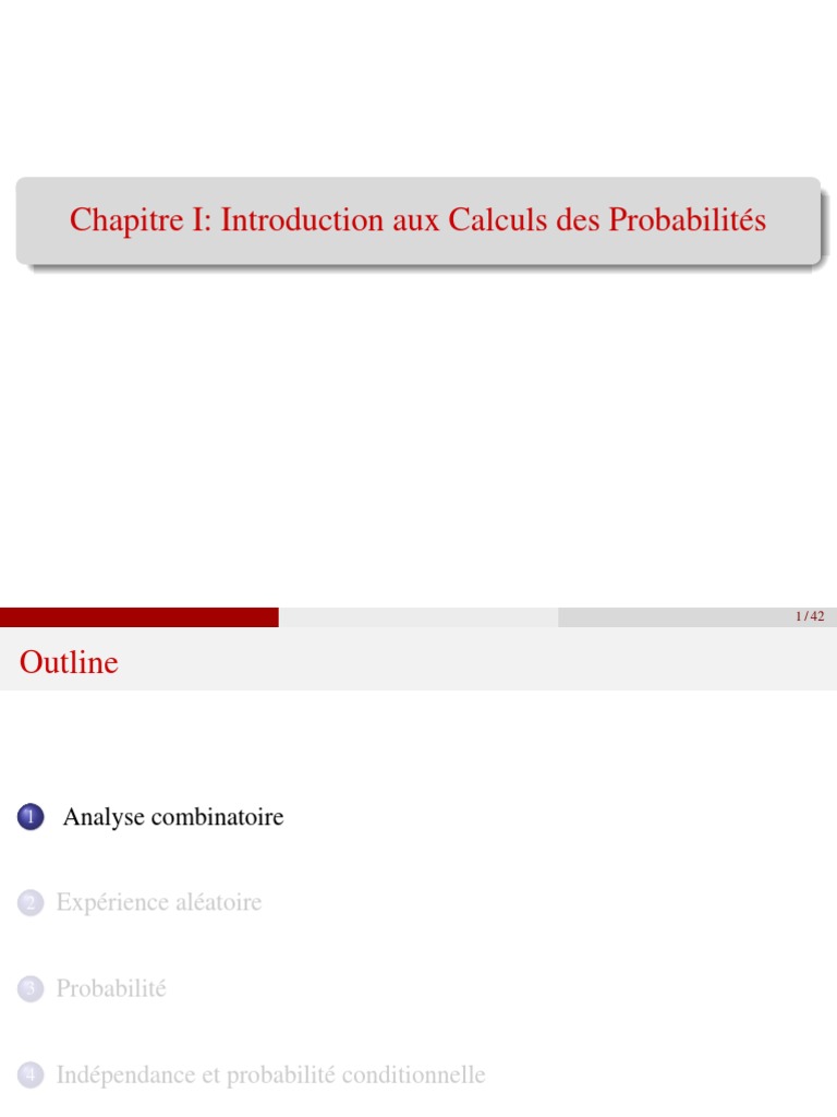 Introduction aux Probabilités et Combinatoire | PDF | Théorie des ...