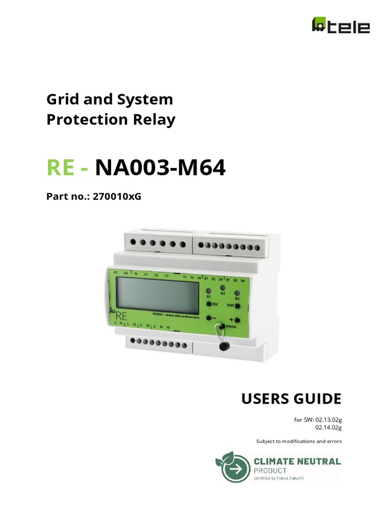 Manual NA003-M64 Version 02.14 - en | PDF | Mains Electricity | Switch