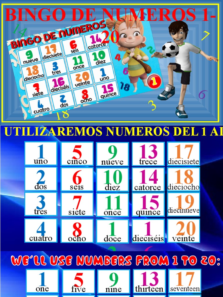 Bingo de Números 1-20 | PDF