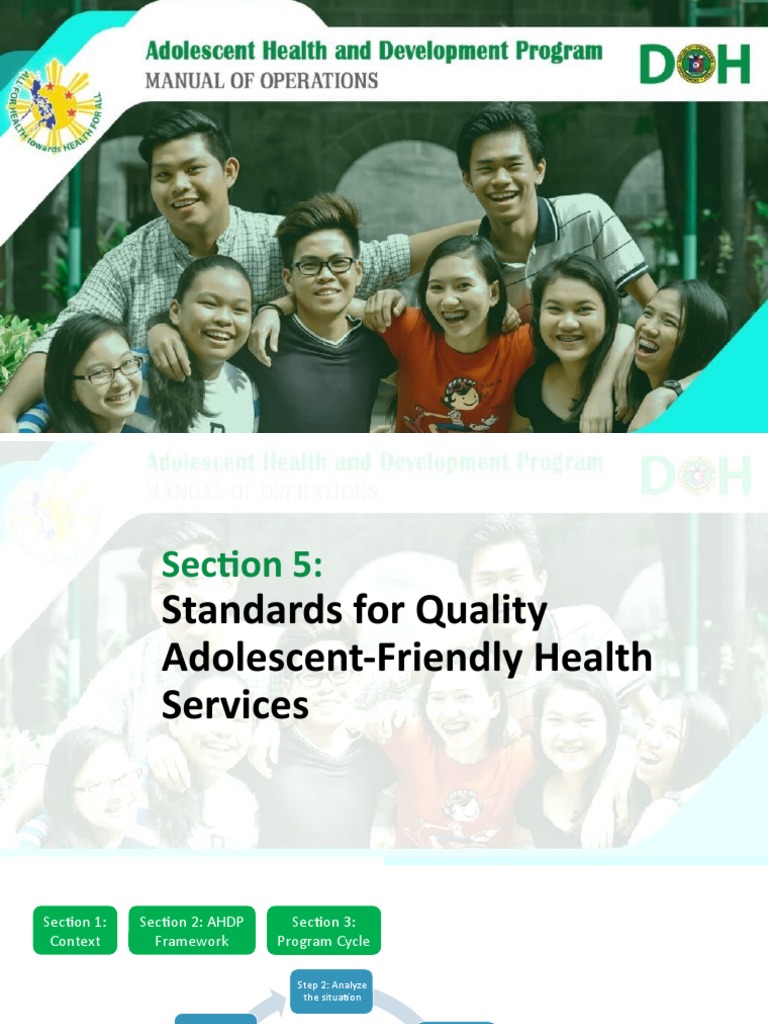 AHDP MOP - Section 5 - Standard For Quality Adolescent-Friendly Health ...