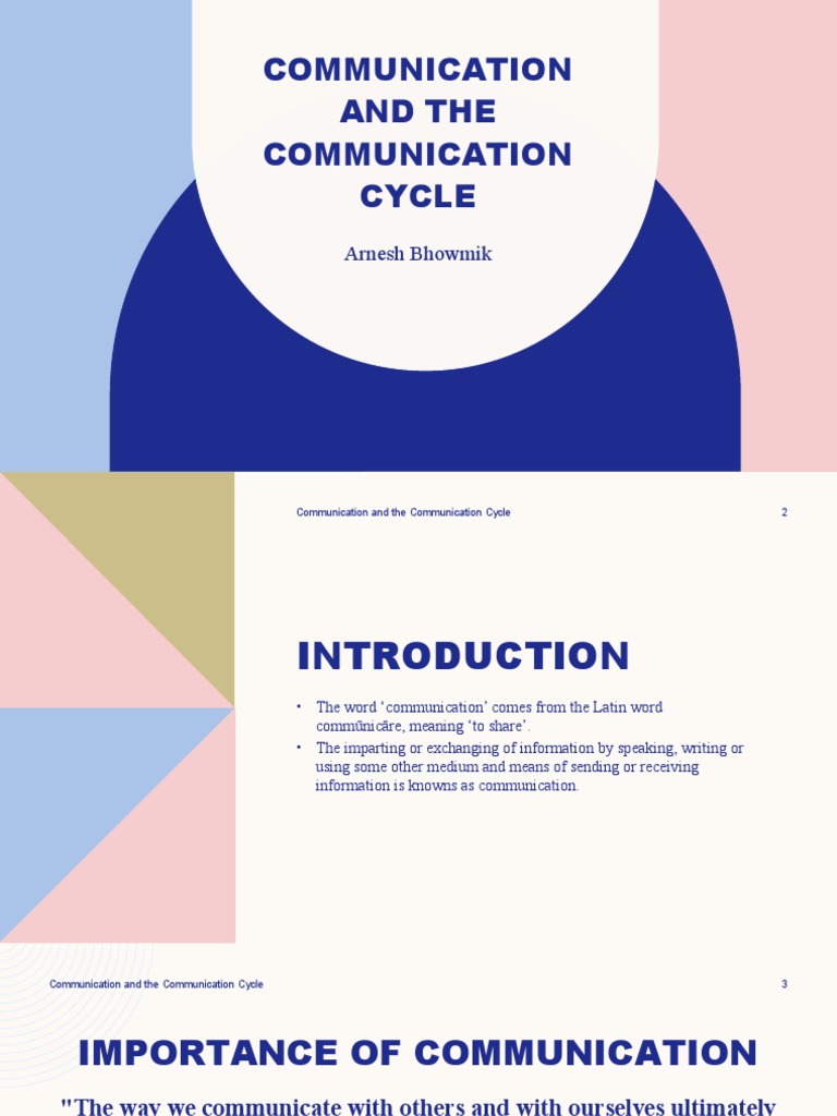 Communication and The Communication Cycle | PDF