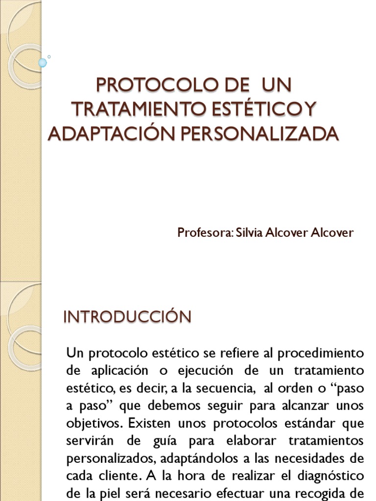 Tema 5 Protocolo de Un Trat Estético | PDF | Medicina CLINICA