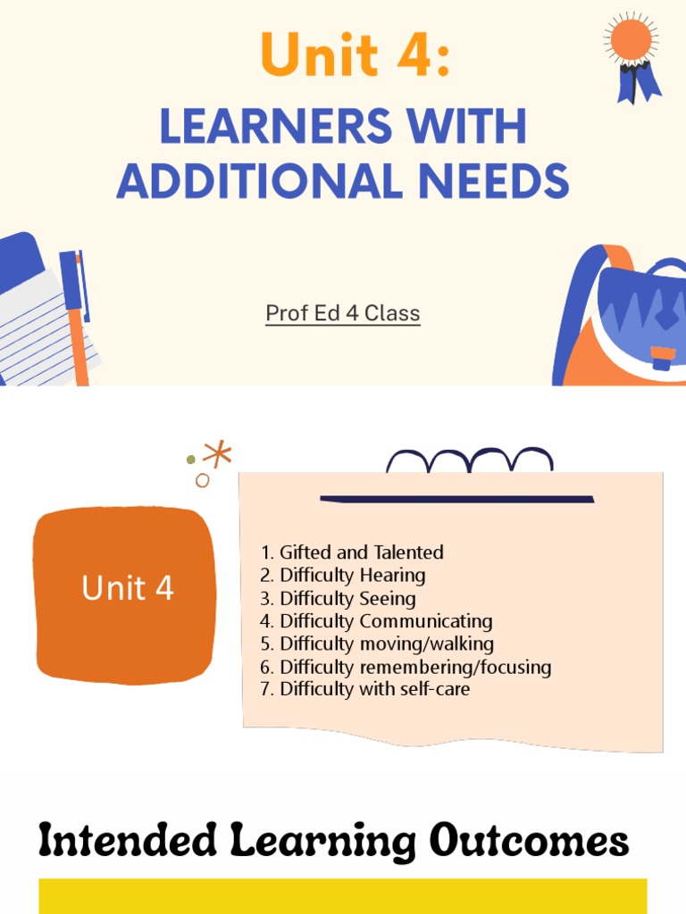 Gifted and Talented Difficulty Hearing Prof Ed 4 Unit 4 Students | Download Free PDF ...