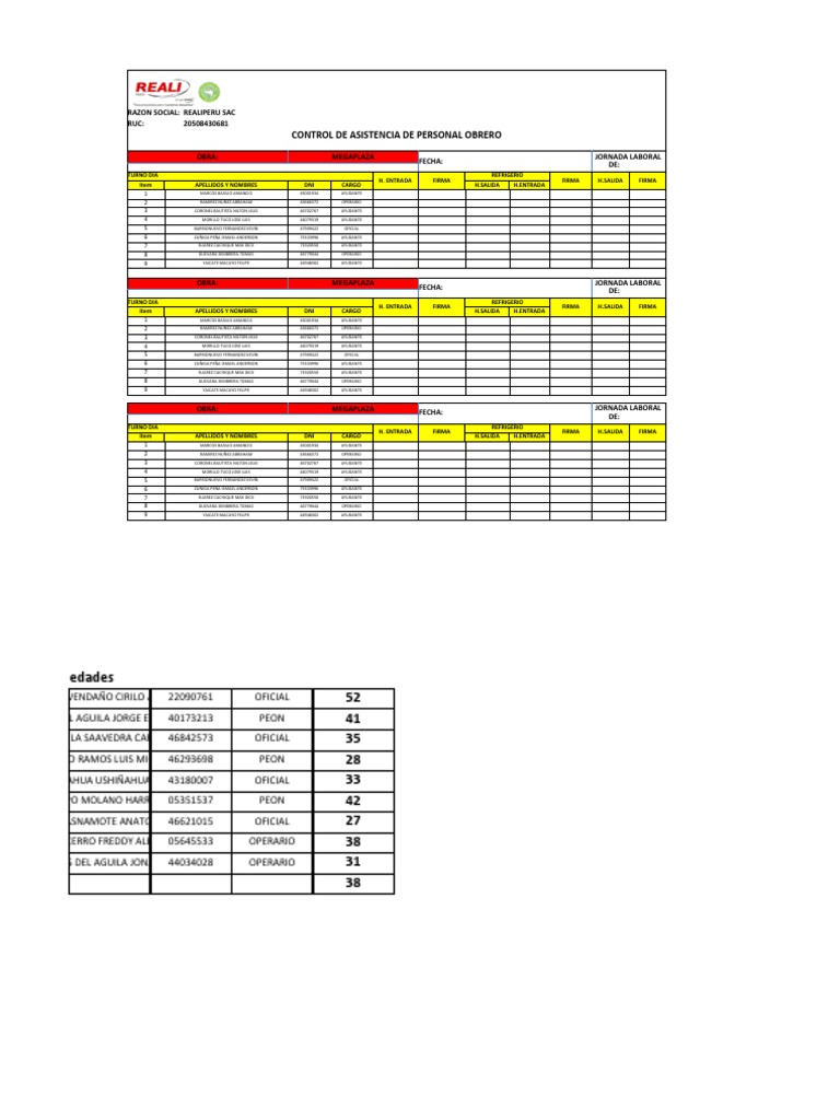 Firmas de Asistencias Economax Zarate | PDF