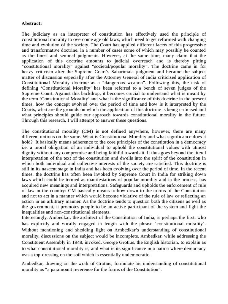Constitutional Morality | PDF | Morality | Constitution
