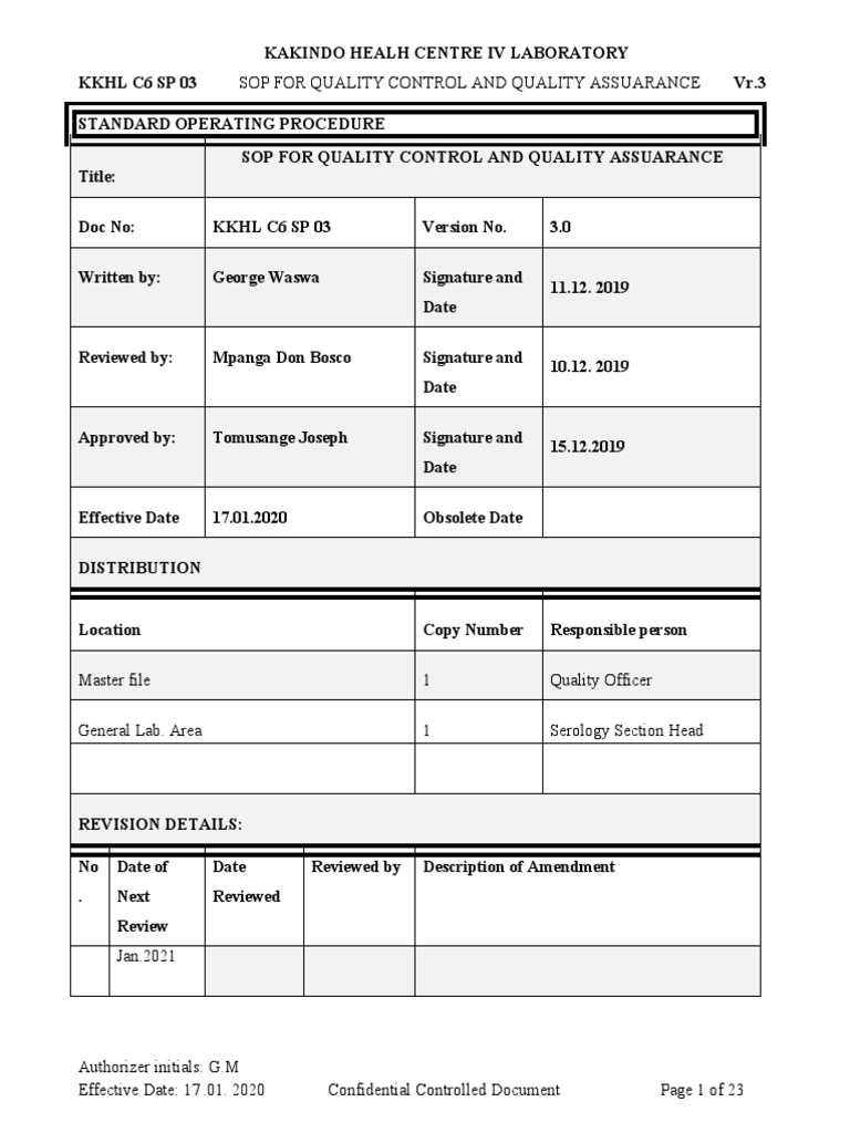 KKHL c6 SP 03 Sop For Iqc and Eqa Final 1 | PDF | Quality Assurance ...