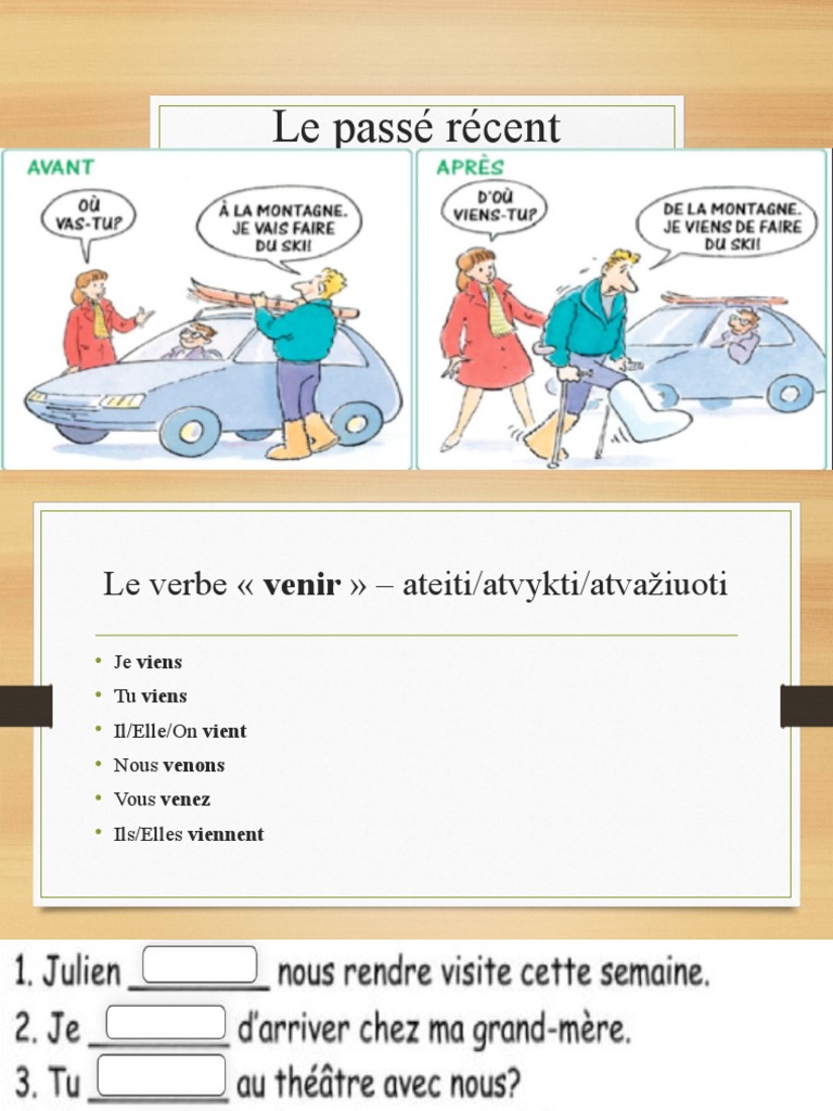 Le passé récent en français | PDF