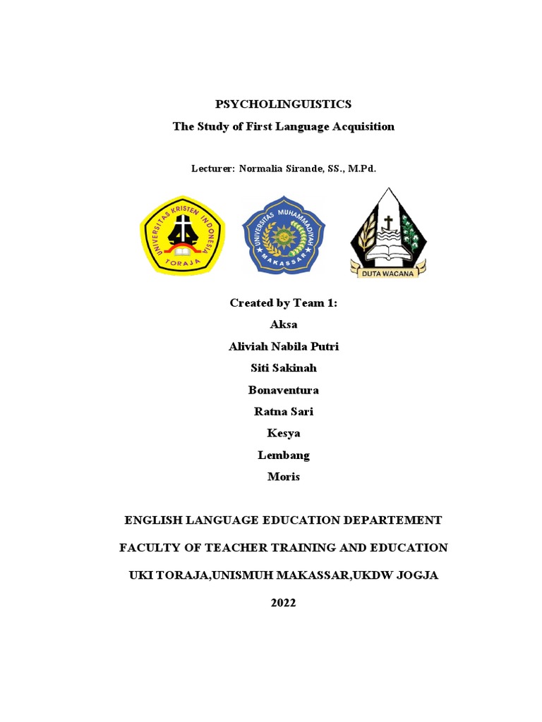 First Language Acquisition in Psycholinguistics | PDF | Language Acquisition | Psycholinguistics