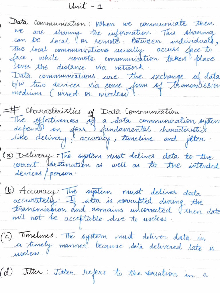 Unit 1 - Data Communication Fundamentals | PDF | Network Architecture | Osi Model