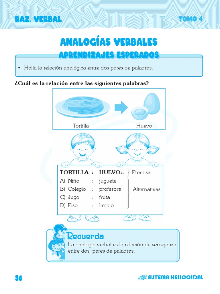Analogías Verbales: Raz. Verbal | PDF | Pollo | Organismos