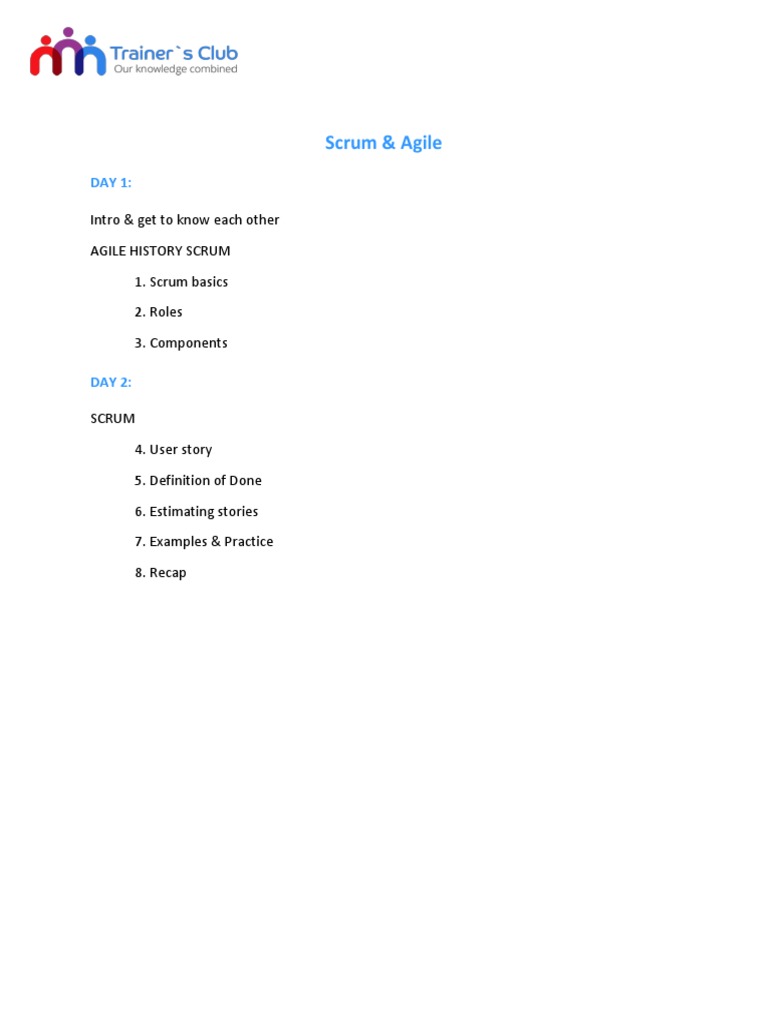 Scrum & Agile Workshop Guide | PDF