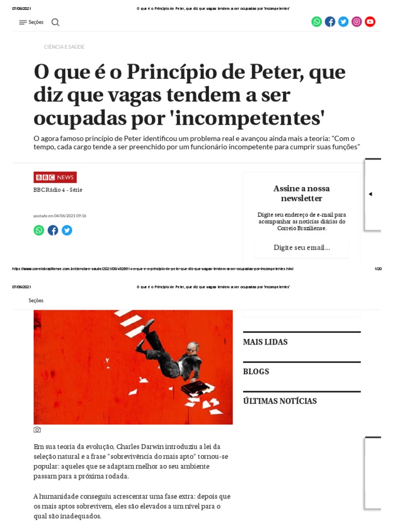 Entendendo o Princípio de Peter | PDF | Empresa Startup | Microempresas ...