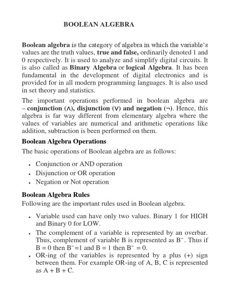 Understanding Boolean Algebra Basics | PDF | Logic Gate | Boolean Algebra