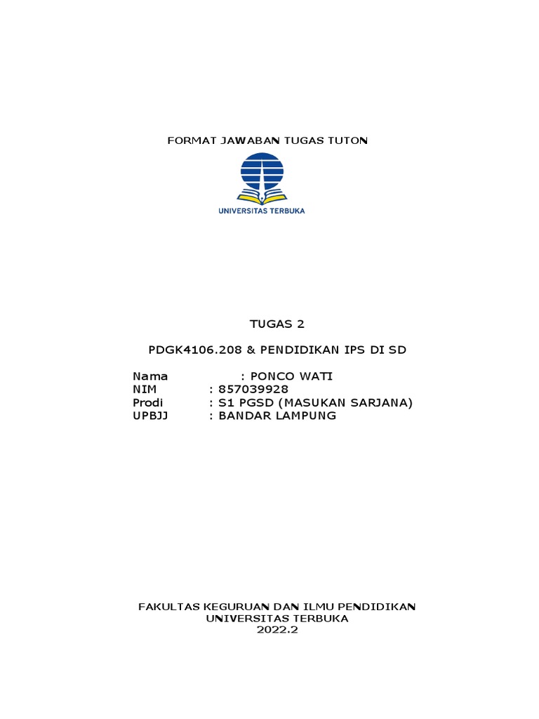Tugas 2 Pendidikan Ips Di SD | PDF