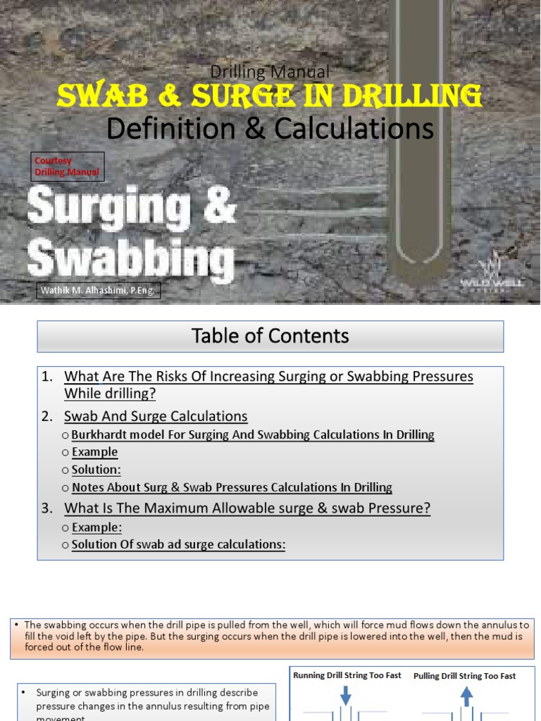 Swab & Surge in Drilling | PDF | Gases | Continuum Mechanics