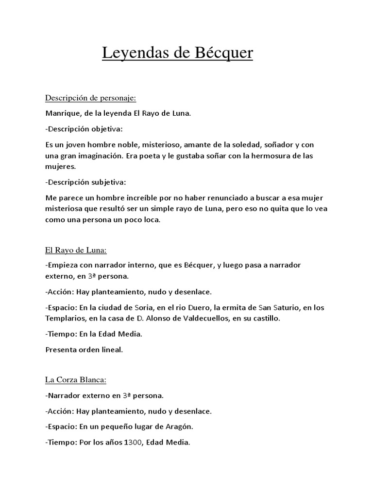 Leyendas de Bécquer | PDF