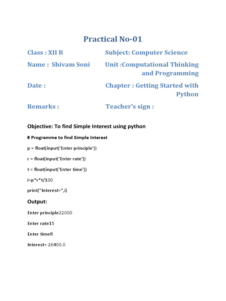 Exploring Python Functions: Student Shivam Soni's Practical Exercises ...