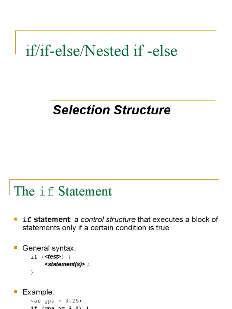 Selection Structure Week 4 | PDF | Software Development | Computing