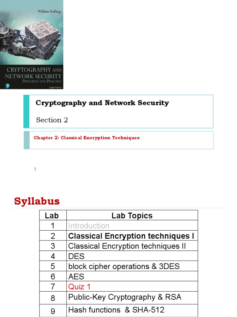 Section 02 - Classical Encryption Techniques I | PDF | Cryptography ...