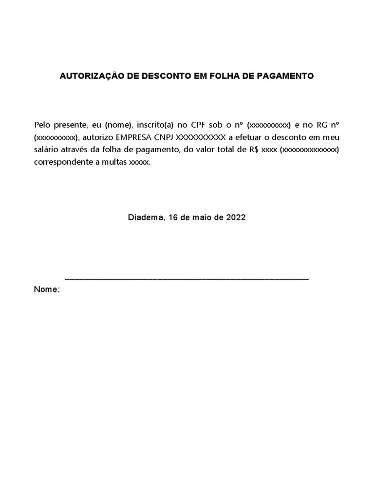 Autorização de Descontos | PDF