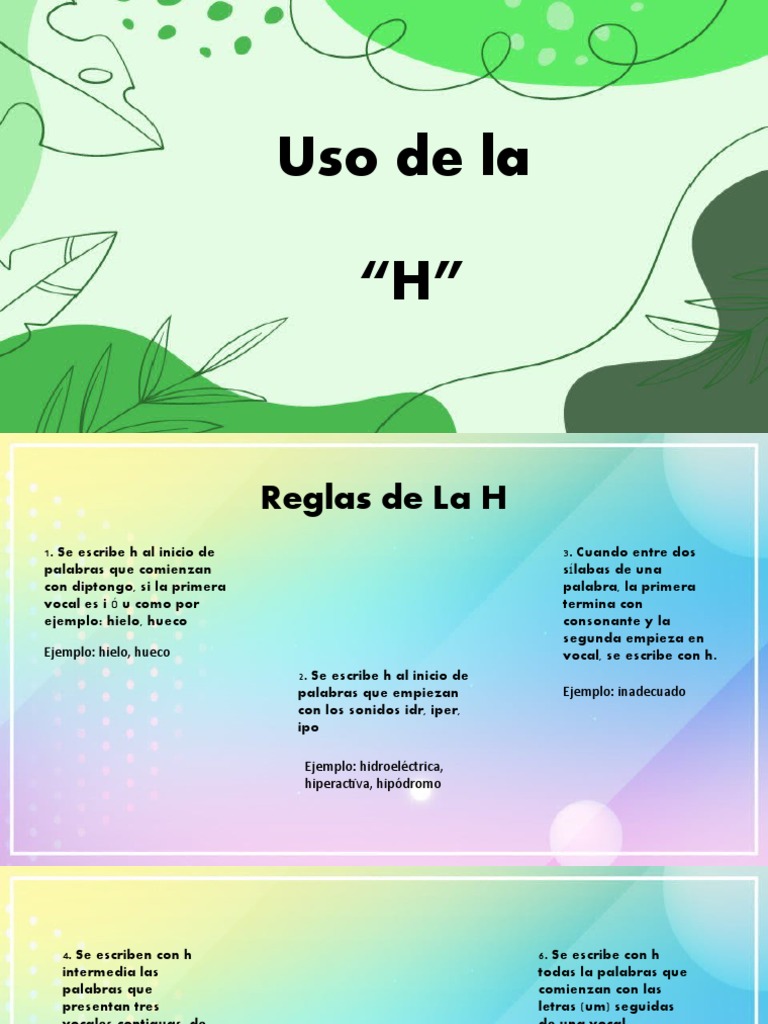 Reglas de Uso de la Letra H | PDF | Artes del Lenguaje y Comunicación