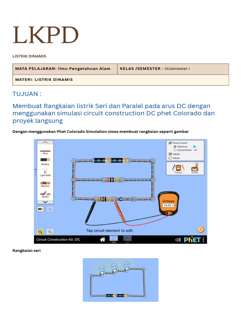 LKPD Listrik Dinamis Kelas 9 | PDF | Sains & Matematika