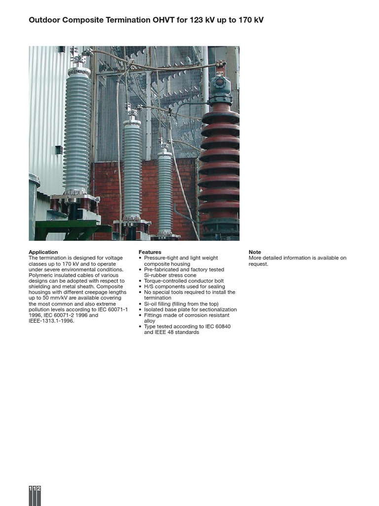 Outdoor Composite Termination Ohvt For 123 KV Outdoor Composite ...