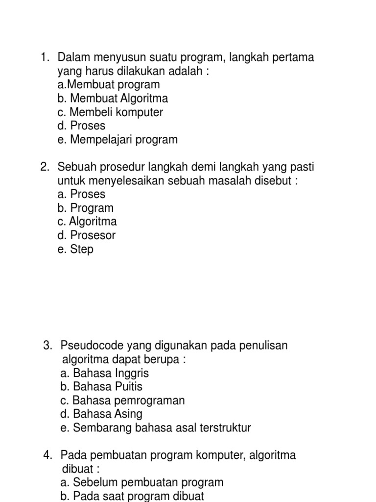 Soal Soal Logika Algoritma | PDF