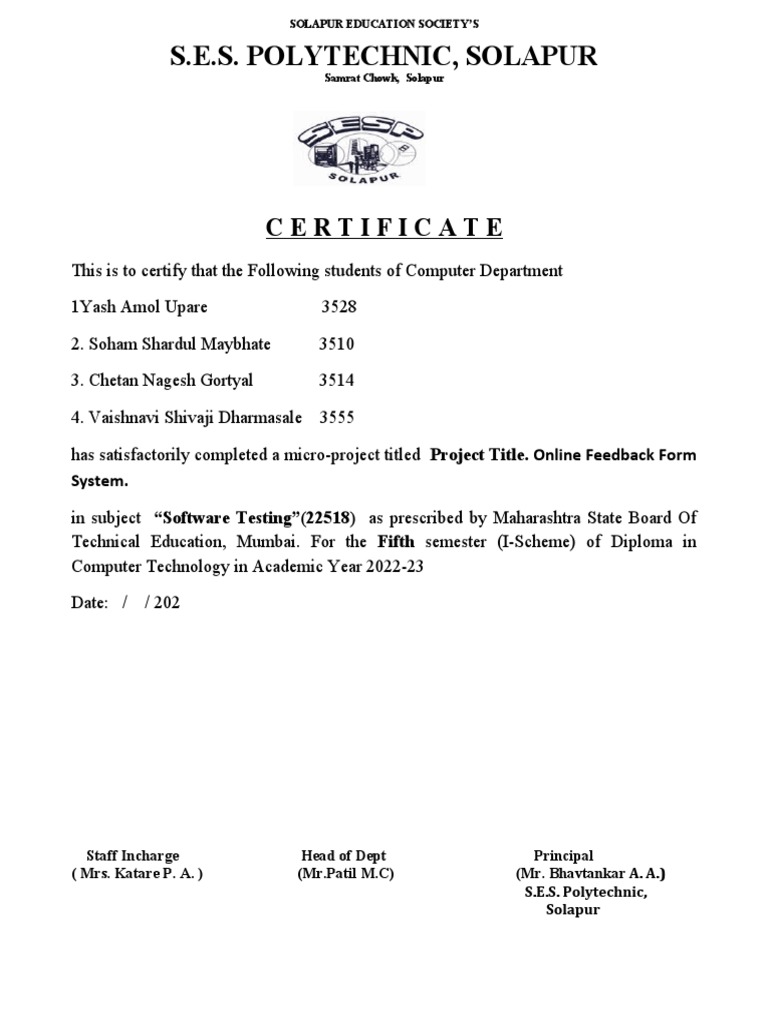 Microproject Report-Format | PDF