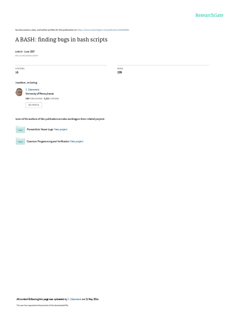A Bash Finding Bugs In Bash Scripts Pdf Parameter Computer Programming Scripting Language 9358