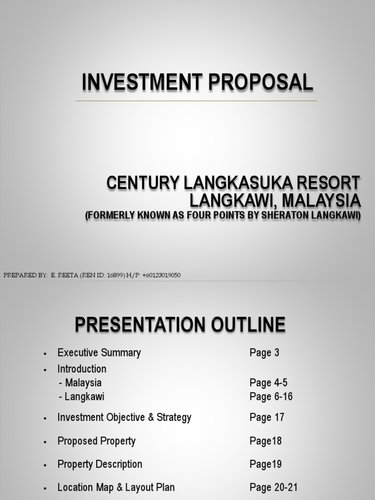Investment Proposal: Century Langkasuka Resort Langkawi, Malaysia | PDF ...