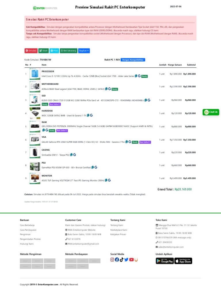 Simulasi - Rakit PC 1 REV - Enterkomputer Jual Beli Online Komputer, Rakit PC, Termurah ...
