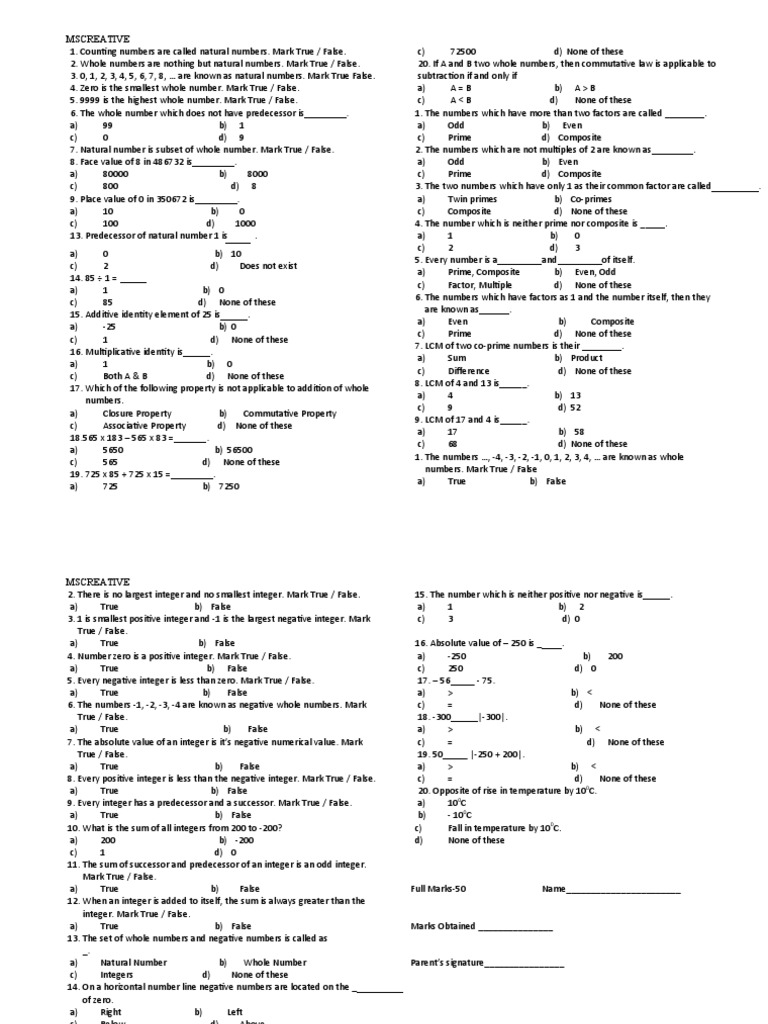 whole-number-cl6-pdf-integer-numbers