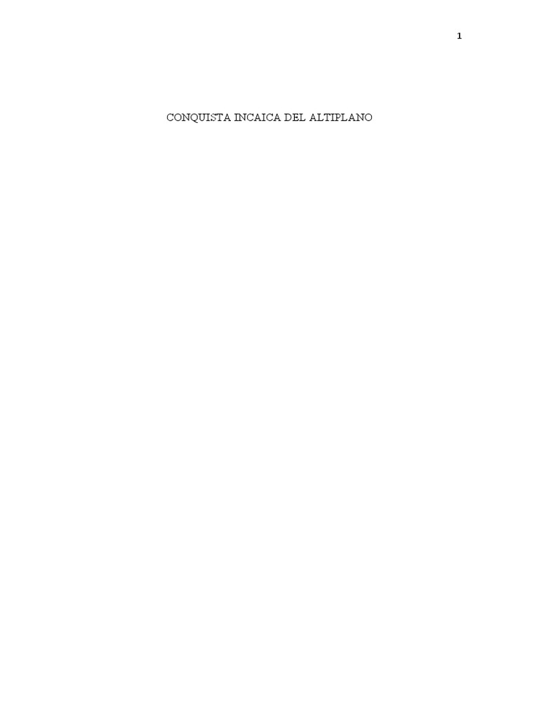 Conquista Incaica Del Altiplano 2 | PDF | Imperio Inca | Perú