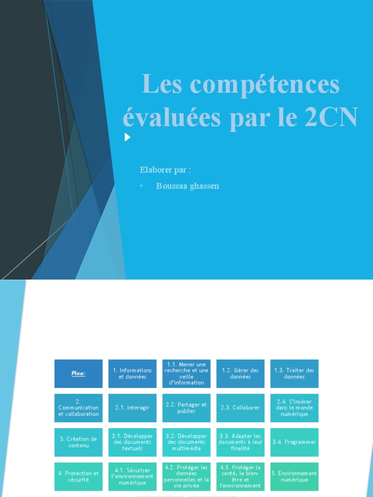 presentation Les compétences évaluées par le 2CN | PDF | Informatique ...