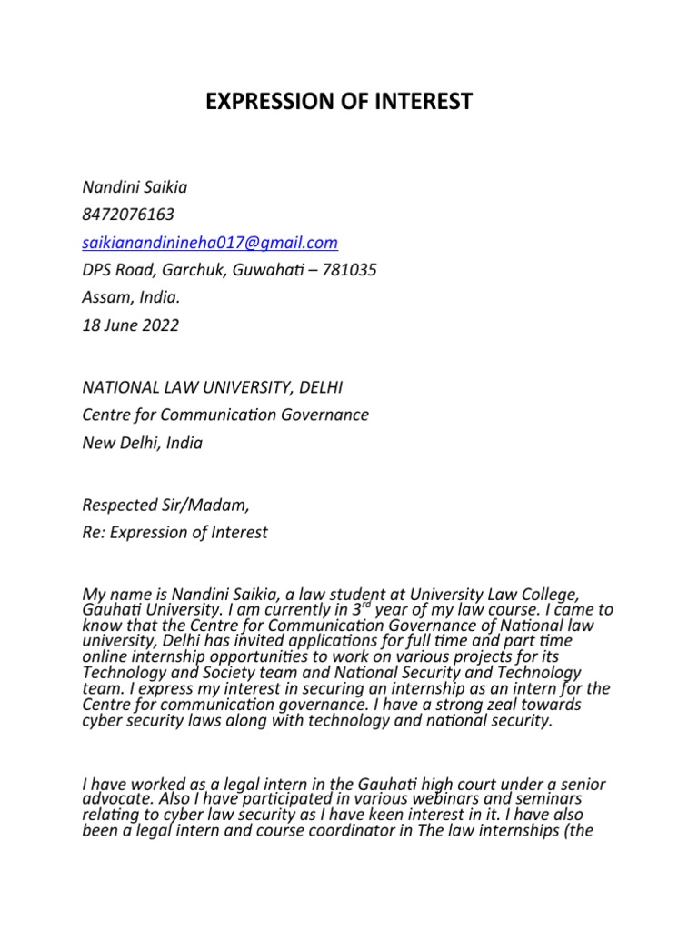 Expression Of Interest Pdf