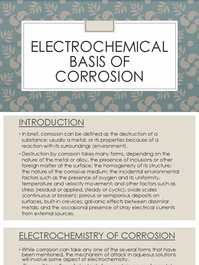Electrochemistry of Corrosion | PDF | Corrosion | Electrochemistry