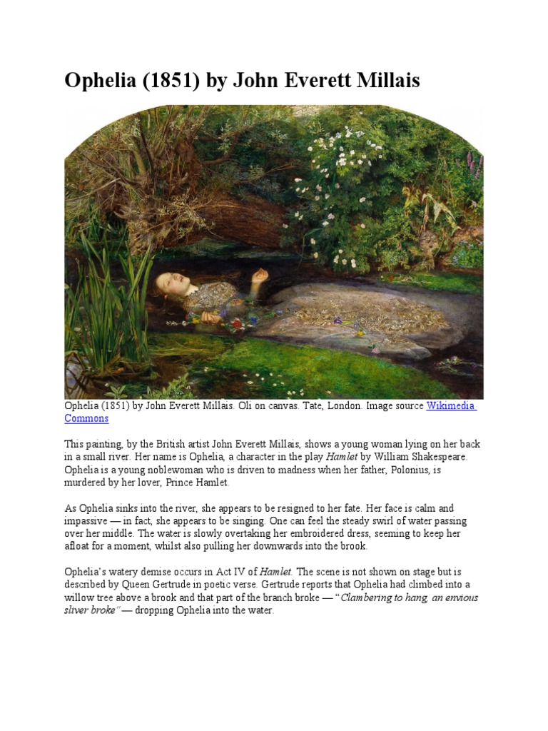 Ophelia (1851) by John Everett Millais | PDF