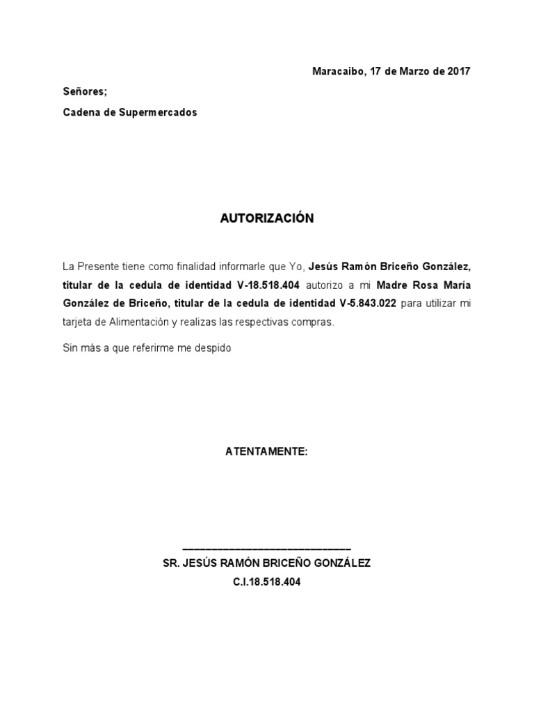 Autorizacion para Compras | PDF