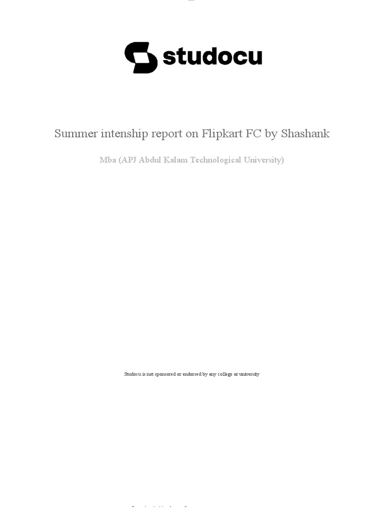 Summer Intenship Report On Flipkart FC by Shashank | PDF | Electronic Data Interchange | Invoice