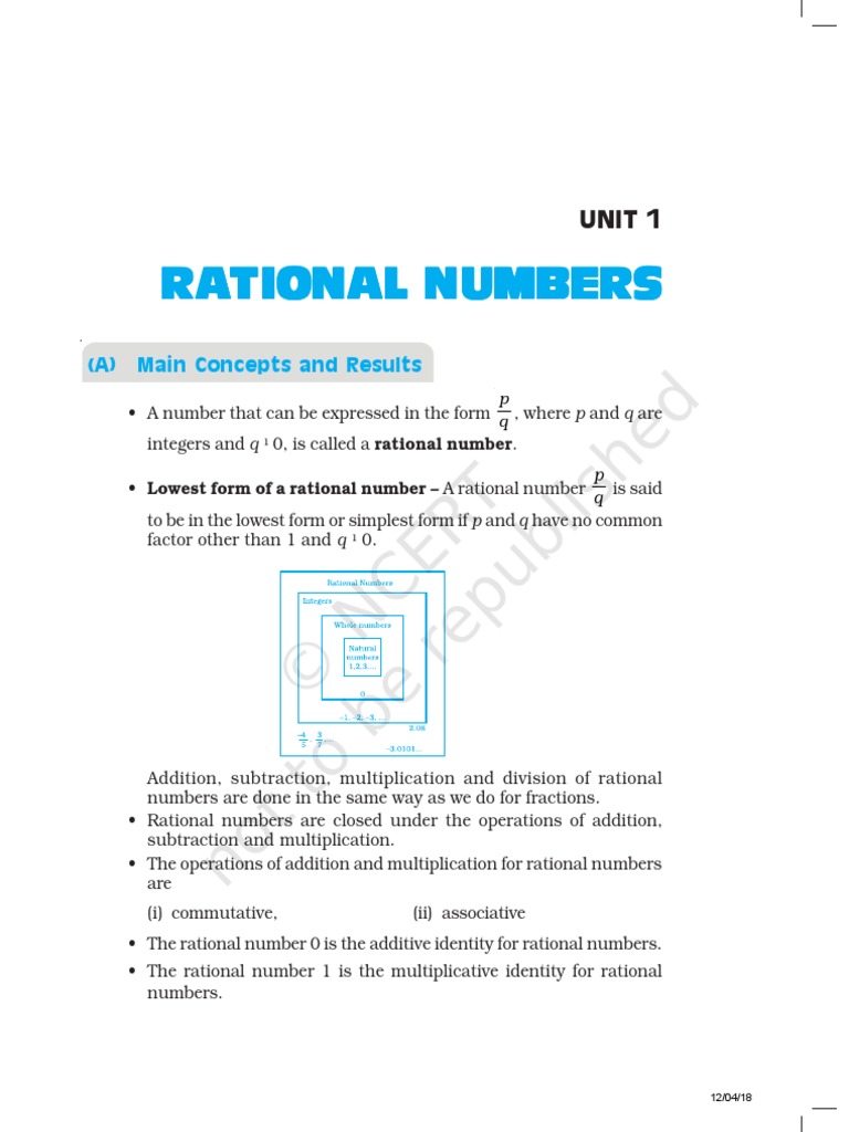 Class 8th Maths NCERT Exemplar (Combine) | PDF | Numbers | Rational Number