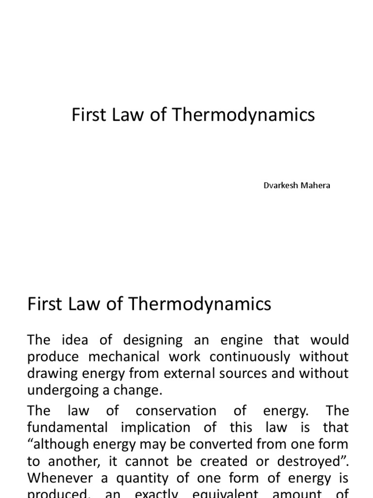 An In-Depth Explanation of the First Law of Thermodynamics: Joule's ...