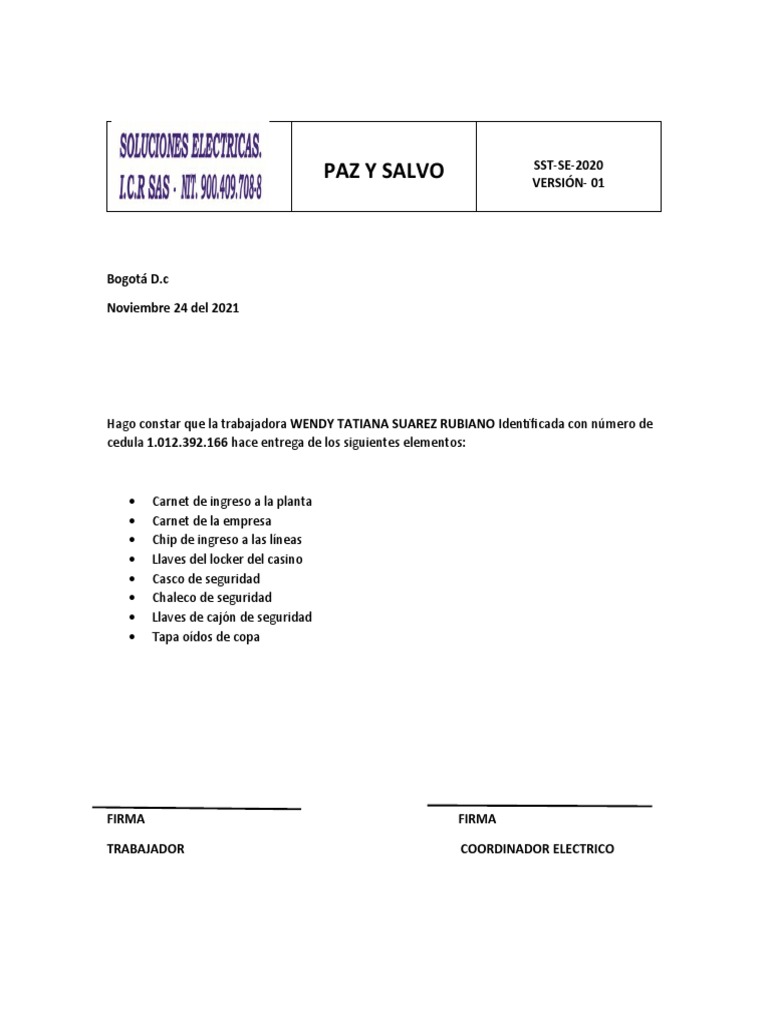 Entrega de Elementos por Wendy Rubiano | PDF