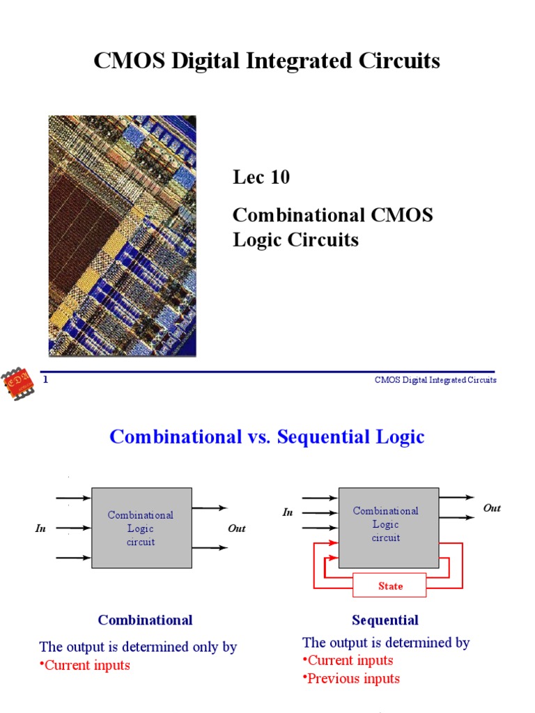 Lec 10 Combinational Logic Circuits | PDF | Cmos | Logic Gate