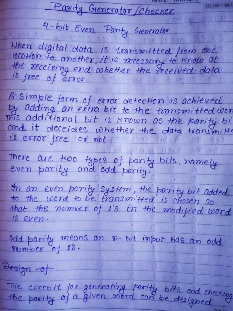 Parity Generator and Cheker | PDF