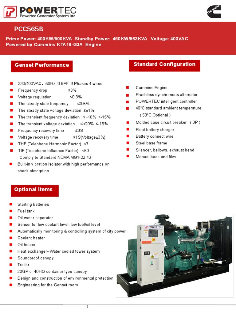 PCC565B Kta19 G3a | PDF | Engines | Electric Power