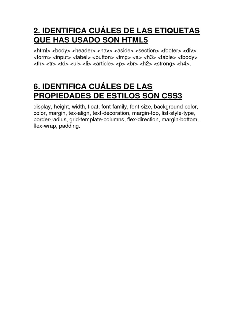 Etiquetas HTML5 y Propiedades de Estilos CSS3 de Loreto Forcada | PDF